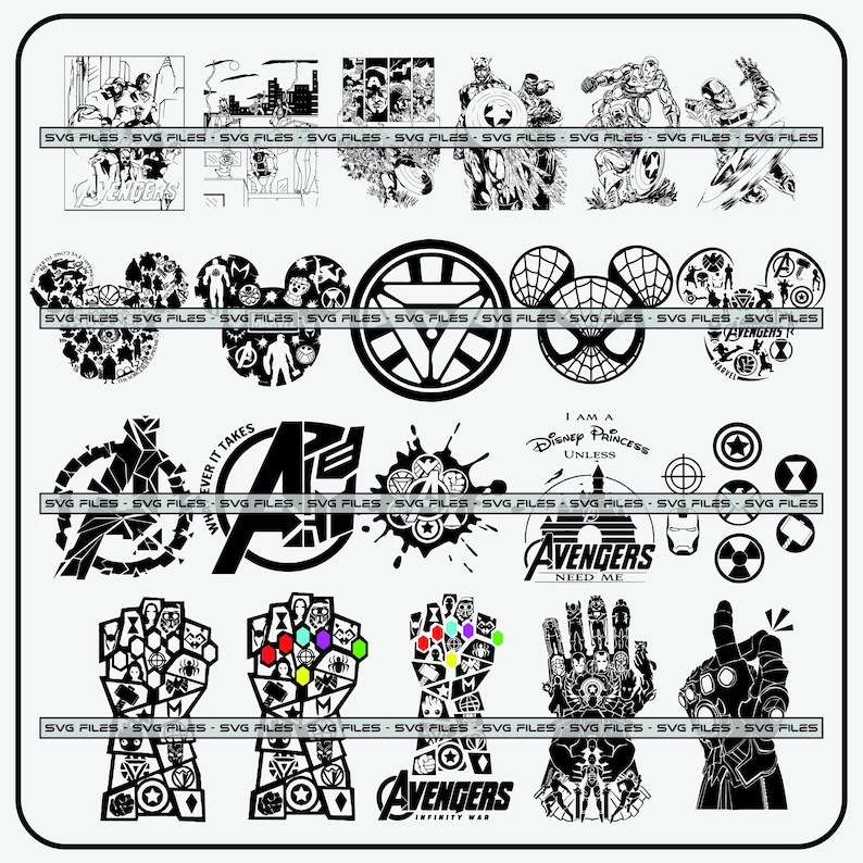 Avengers SVG Mega Bundle: 190+ Superhero Cut Files - Etsy