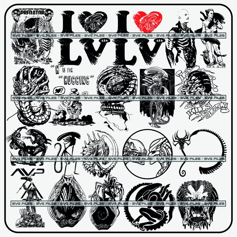 Alien Vs Predator SVG Bundle: Sci-fi Horror Icons (digital Download) - Etsy