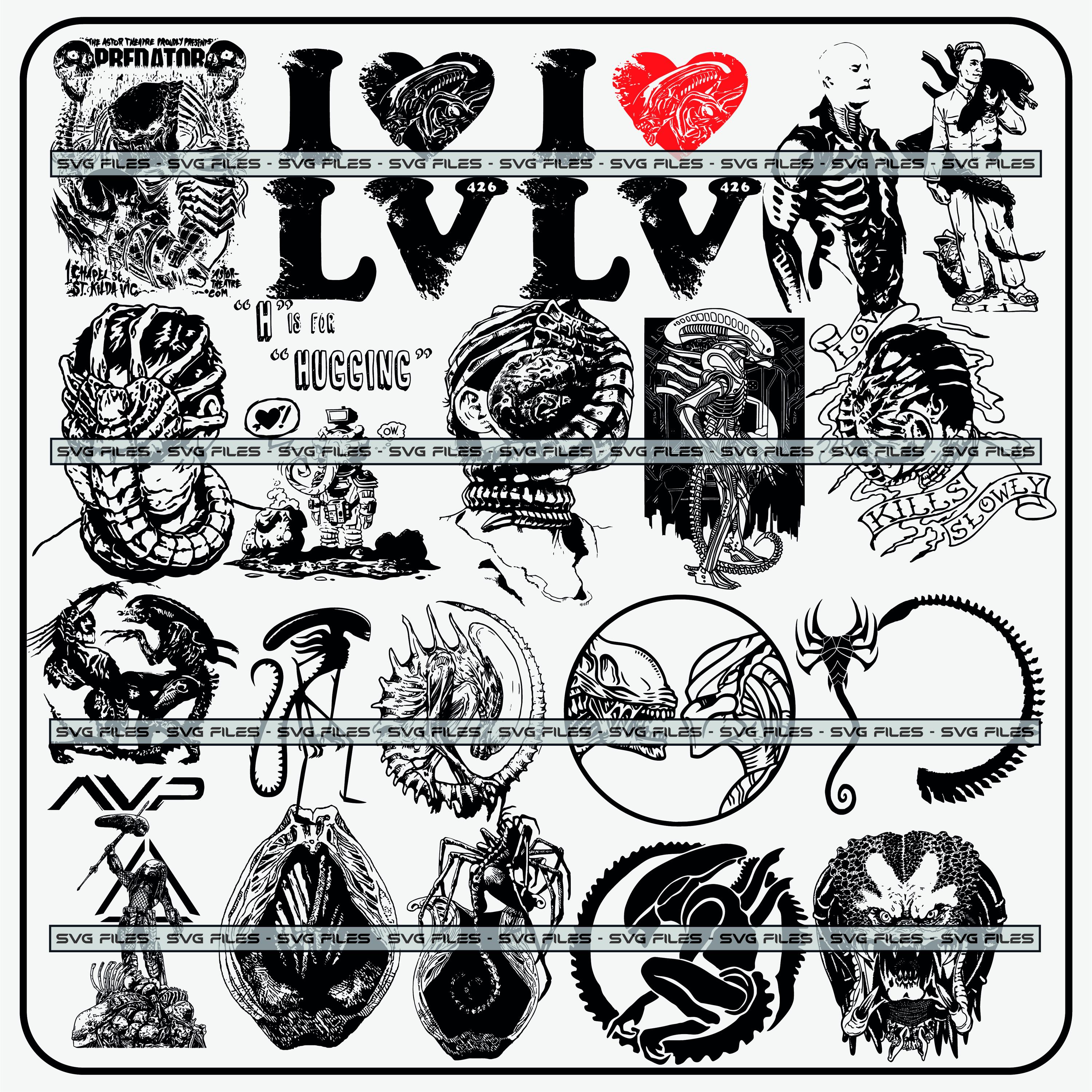 Alien Vs Predator SVG Bundle: Sci-fi Horror Icons (digital Download) - Etsy