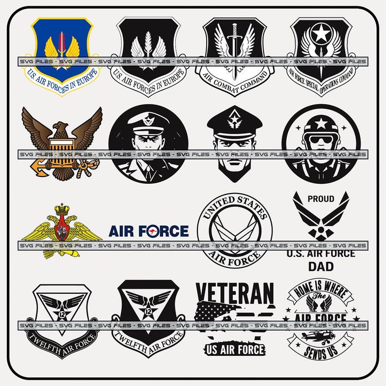 US Air Force SVG Bundle – Patriotic Aviation Military Clipart Pack (120 ...