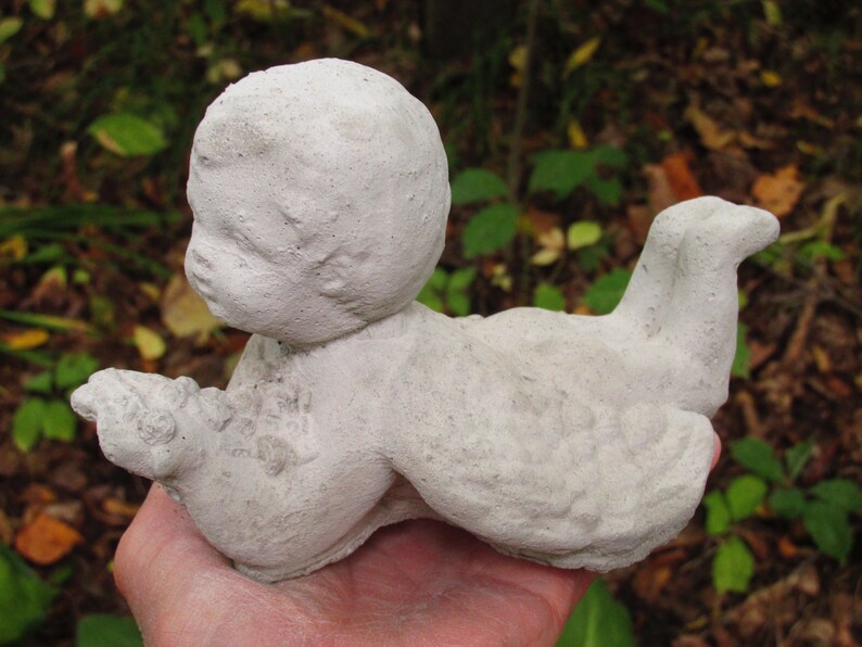 7 Cement Lying Angel Cherub Holding Roses in Hands - Etsy