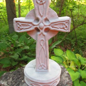 12" Tall Cement Cross Garden Art Statue Concrete Memorial - Etsy