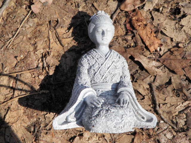 Cement Geisha Girl Garden Art Concrete Asian Antiqued | Etsy