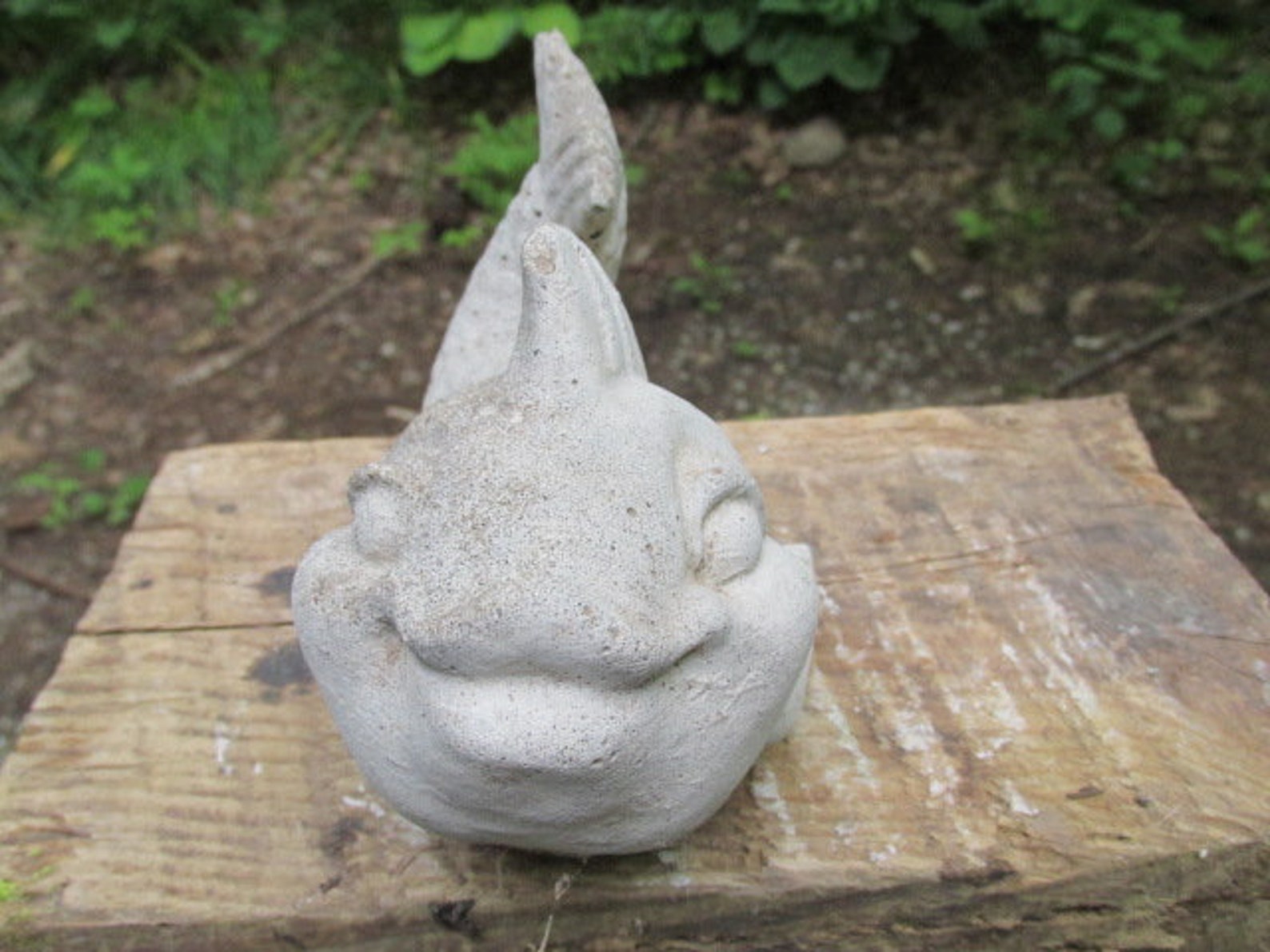 6 1/2" Long Happy Fish Tail up Garden Art Cement Concrete Statue Pond ...