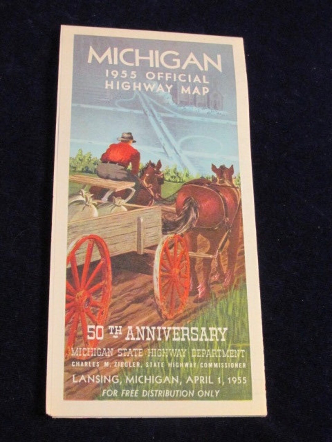 Actual Original Vintage Official April 1 1955 Michigan Highway State ...