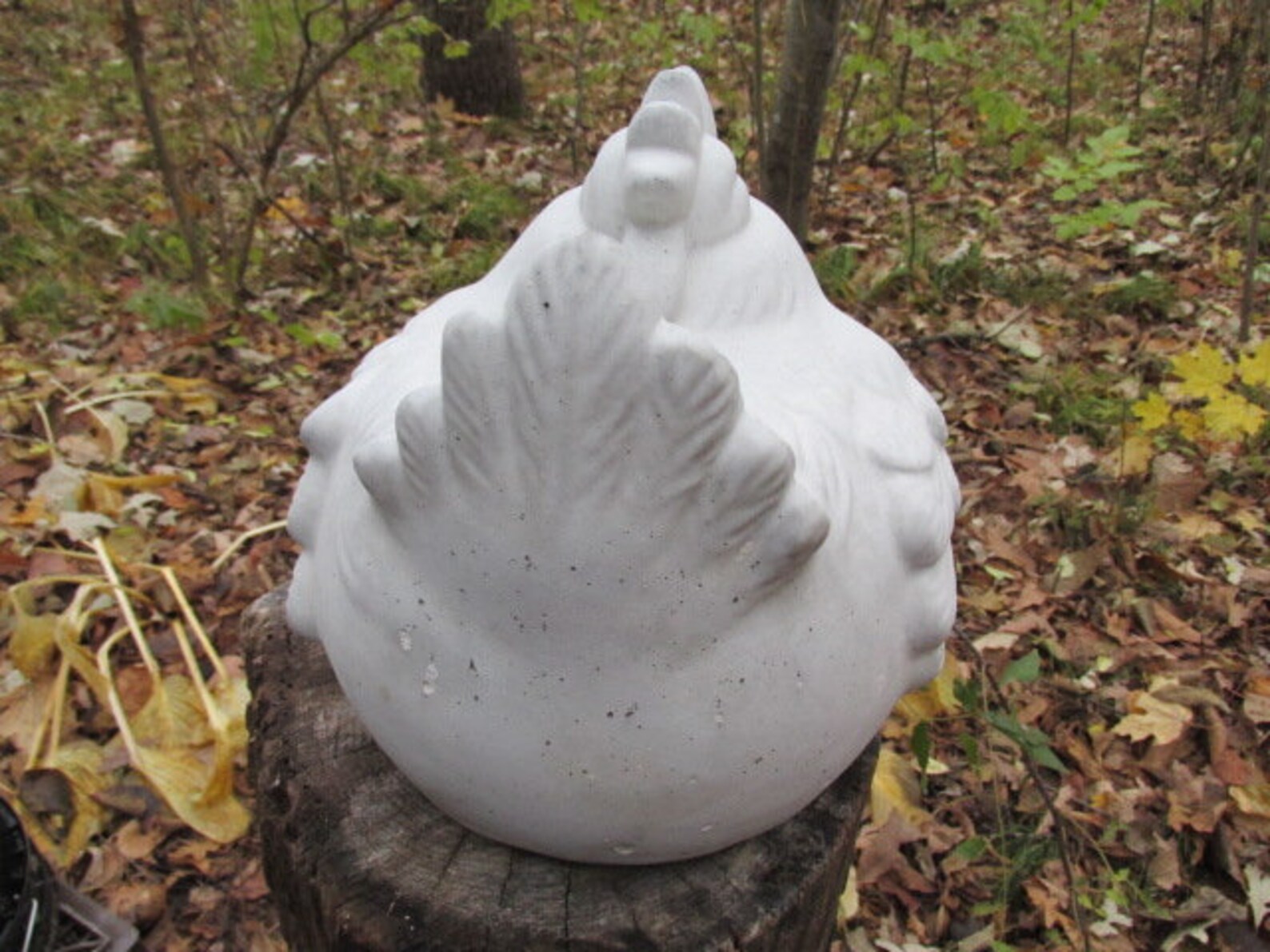 Large 9 1/2 Tall Cement Fat Chicken Garden Art Concrete | Etsy