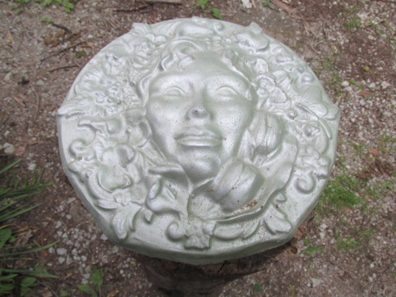 10 Cement Forest Fairy Lady Woman Face Silver Plaque | Etsy