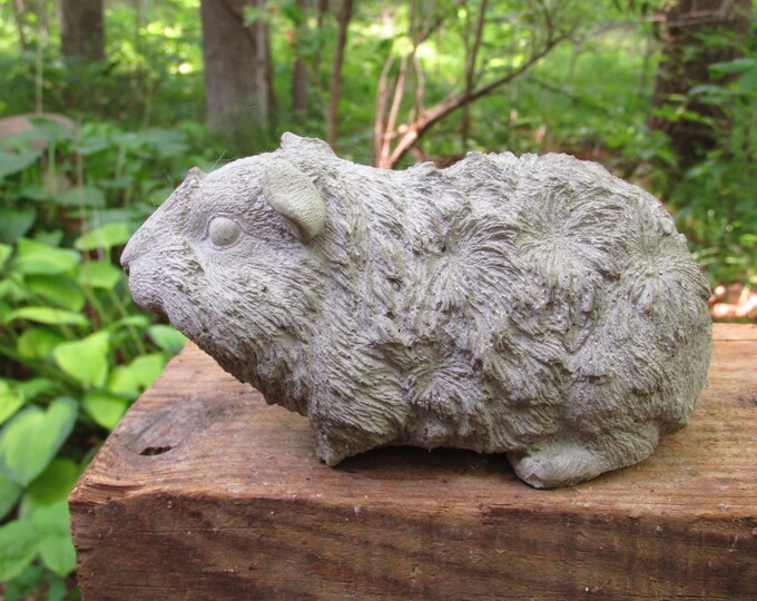 6 1/2" Long Cement Guinea Pig Garden Art Statue Concrete Cute ...