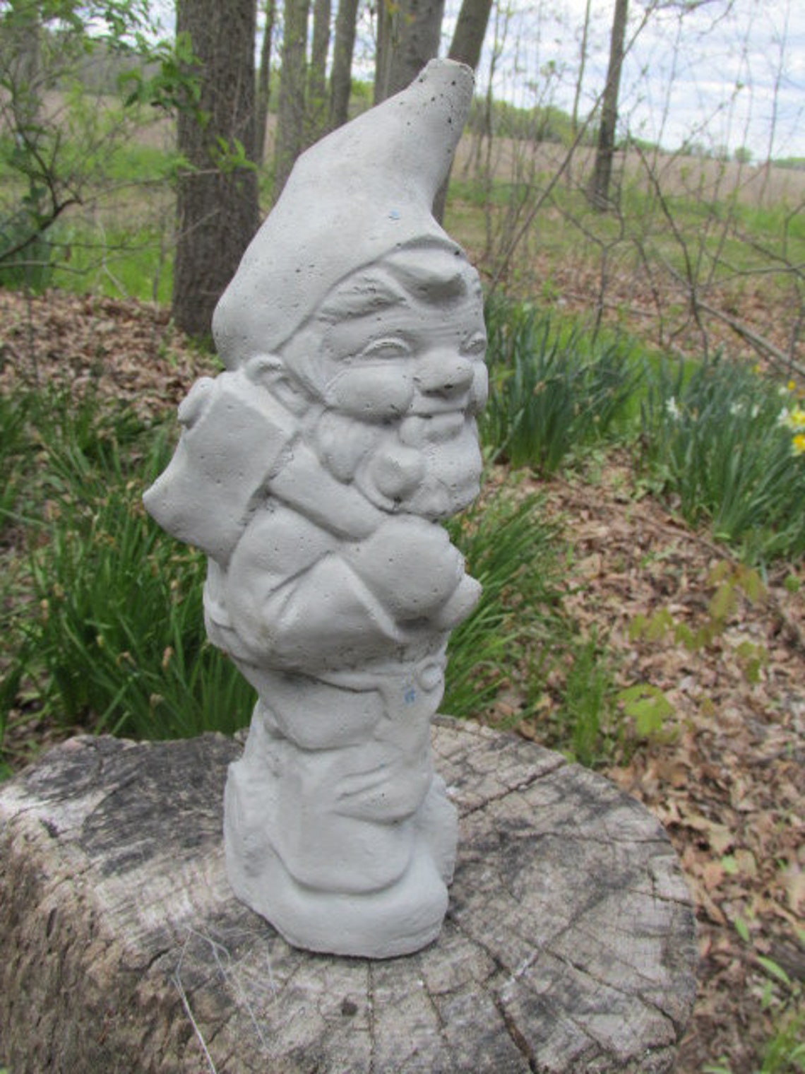 12 Tall Cement Gnome Elf Lumberjack With Hatchet Axe - Etsy