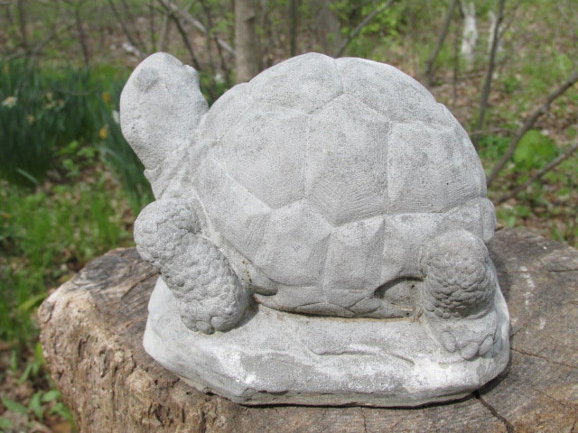 7 Long Cement Turtle Garden Art Concrete Statue Lawn | Etsy