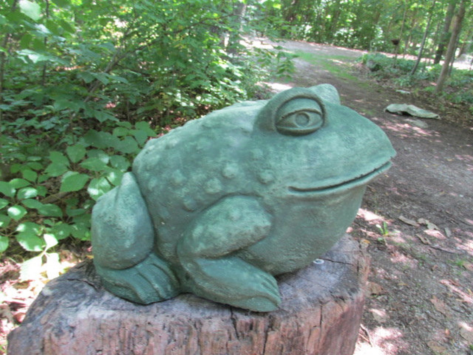 3 1/2 Tall Cement Wide Mouth Green Frog Garden Concrete - Etsy