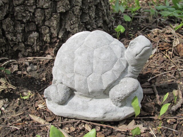 7 Long Cement Turtle Garden Art Concrete Statue Lawn | Etsy