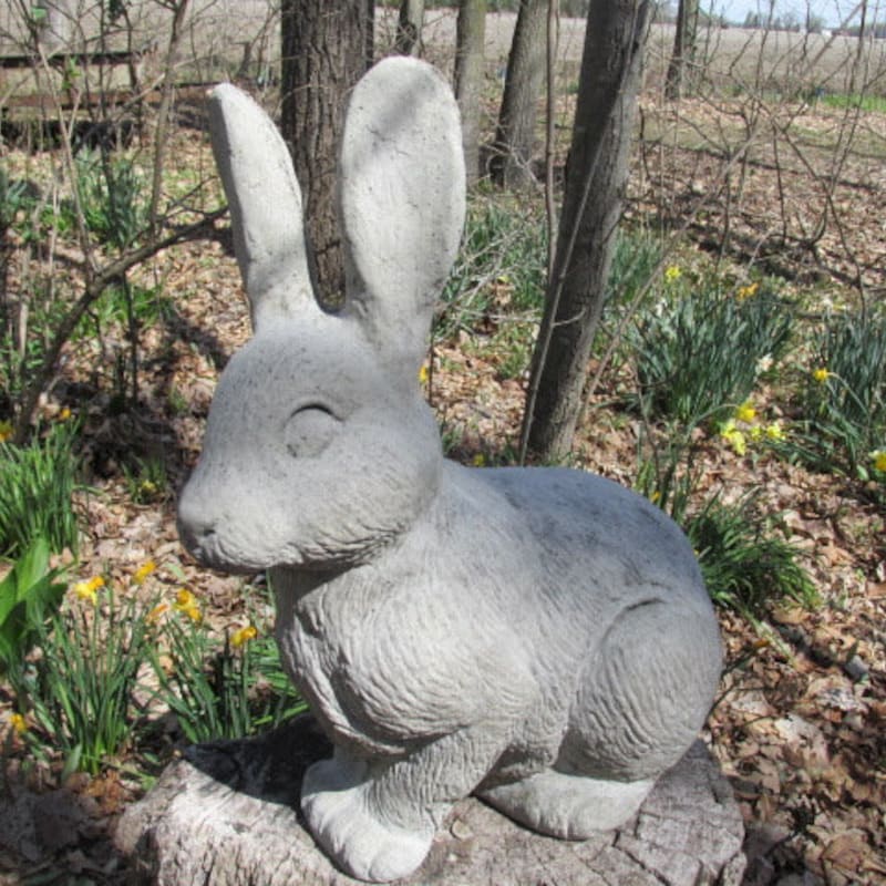 Rabbit Garden Statue - Etsy