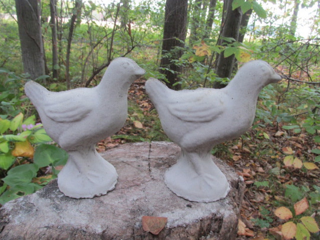 6 1/2 Chick Chicken Pair Cement Concrete Garden Art Statue Lot - Etsy