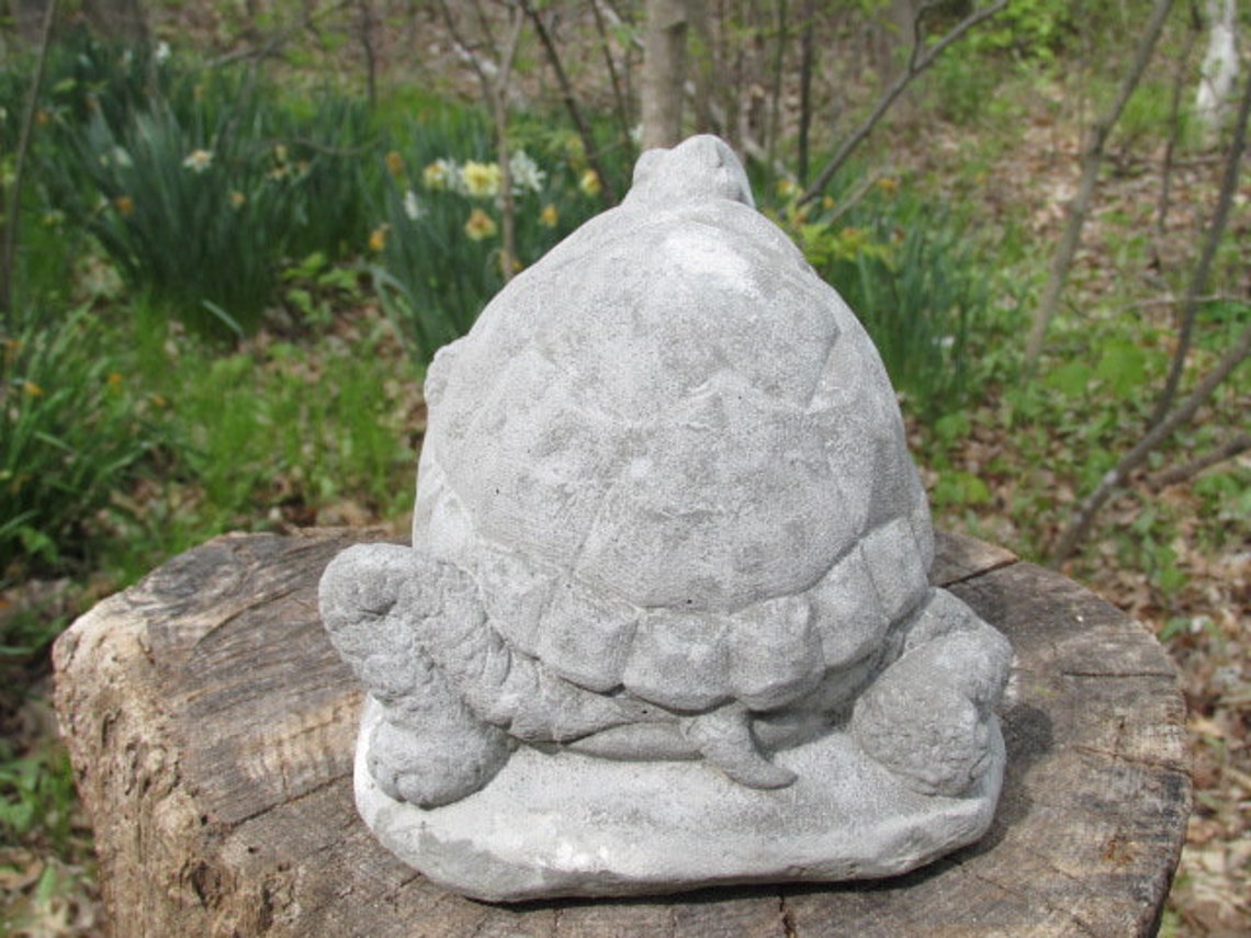 7 Long Cement Turtle Garden Art Concrete Statue Lawn | Etsy