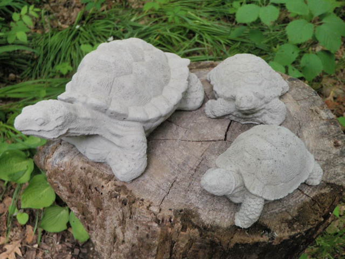 4 1/28 Long Cement Turtle Lot of 3 Garden Art - Etsy