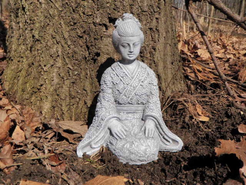 Cement Geisha Girl Garden Art Concrete Asian Antiqued - Etsy UK