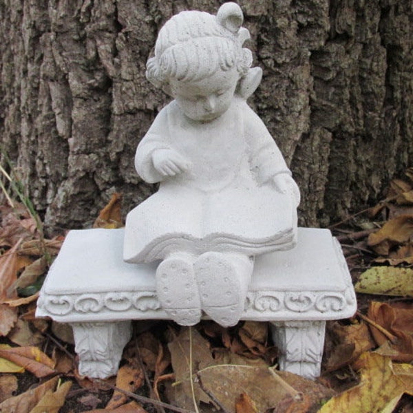Garden Statue Girl on Bench - Etsy