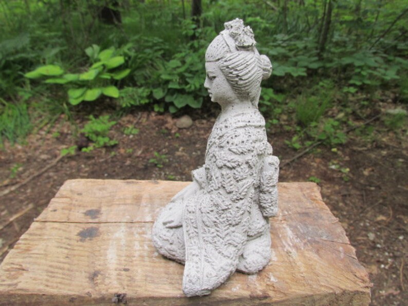 6" Tall Cement Geisha Girl Garden Art Concrete Asian Statue - Etsy