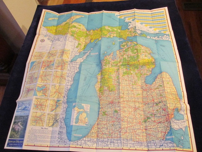 Actual Original Vintage Official July 1 1950 Michigan Highway - Etsy