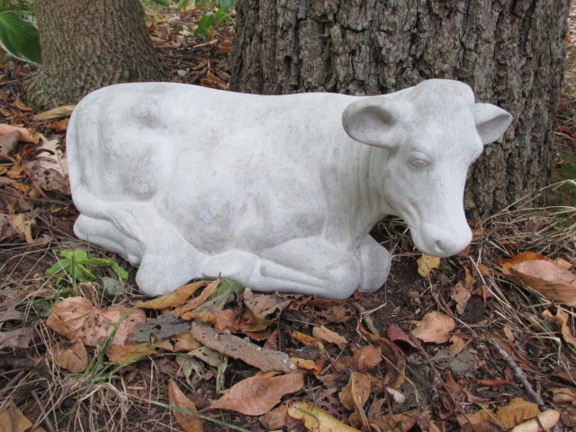 18 Cement Resting Cow Garden Art Concrete Statue Very - Etsy