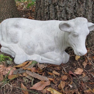 18 Cement Resting Cow Garden Art Concrete Statue Very - Etsy