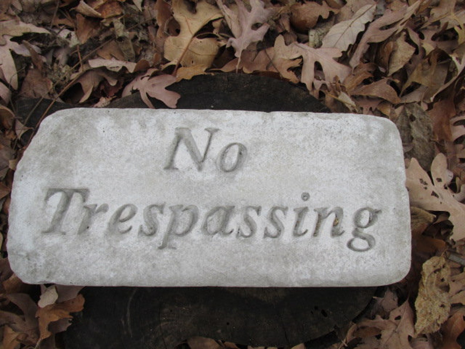 Concrete 13 NO TRESPASSING Sign Garden Art Statue Cement - Etsy
