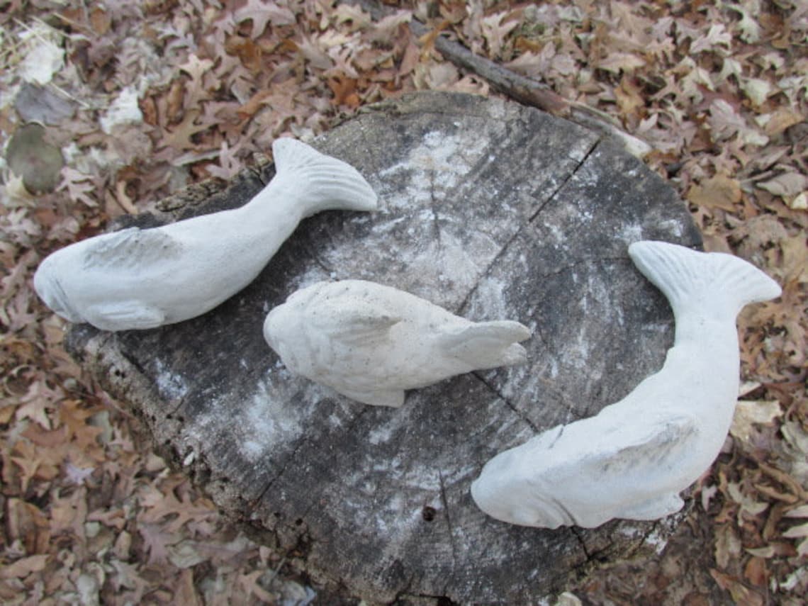 4 6 1/2 Long Cement Fish Lot of 3 Garden Art - Etsy