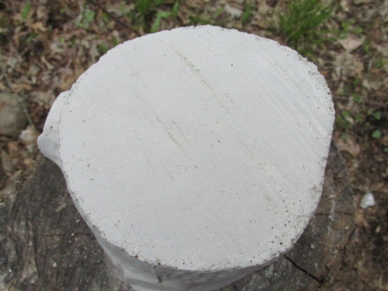 5" Tall Cement Tree Trunk Stump Pedestal Garden Concrete Statue Plant ...