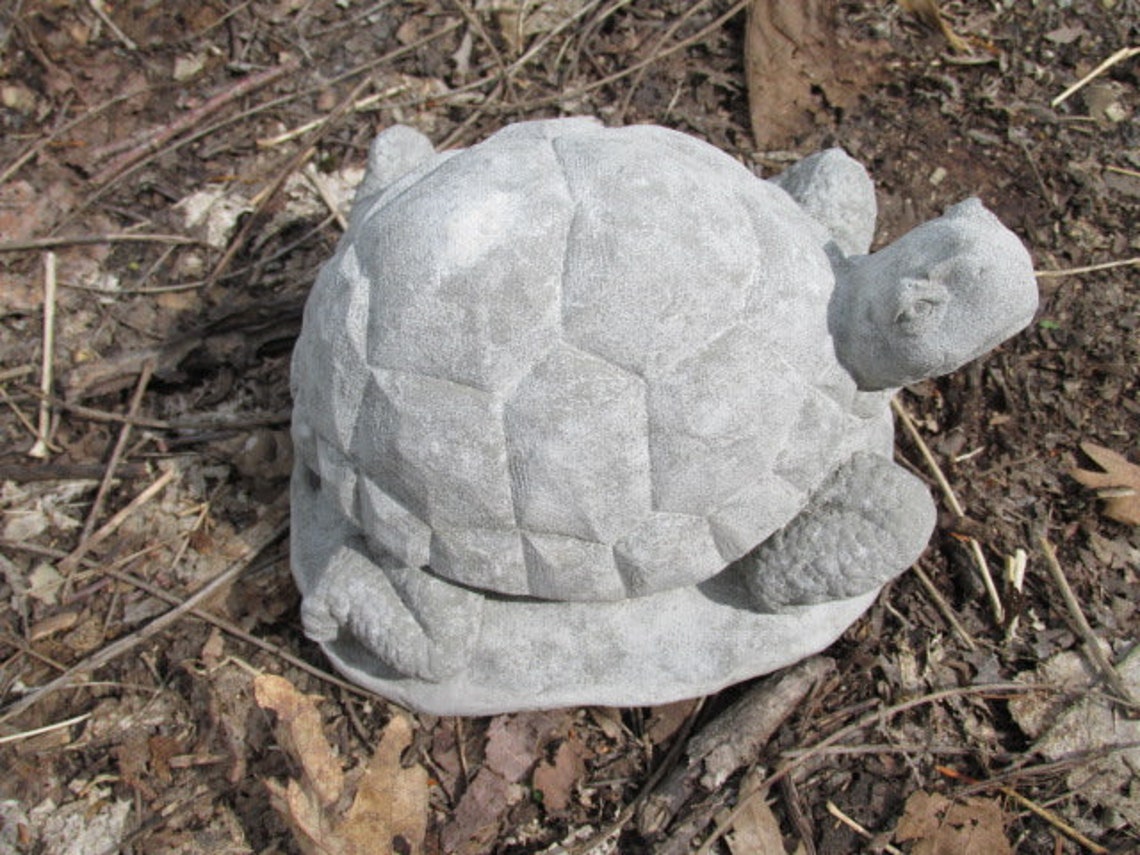 7 Long Cement Turtle Garden Art Concrete Statue Lawn | Etsy