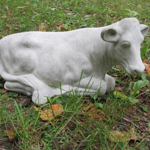 18 Cement Resting Cow Garden Art Concrete Statue Very - Etsy