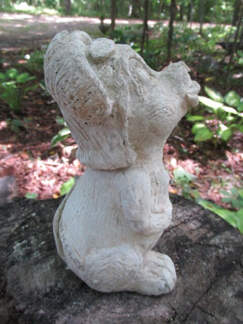 Vintage Cement 8 Tall Mouse Standing Garden Statue Weathered Concrete ...
