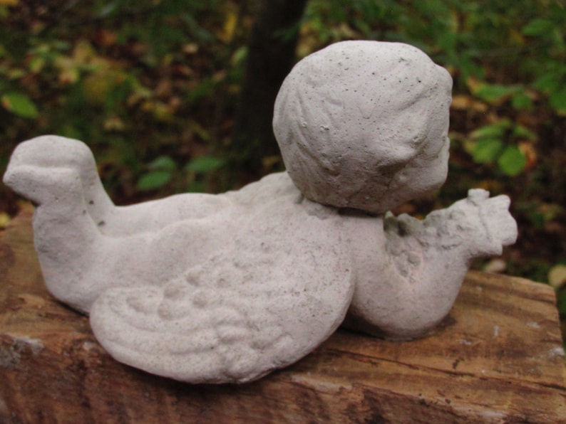 7 Cement Lying Angel Cherub Holding Roses in Hands - Etsy