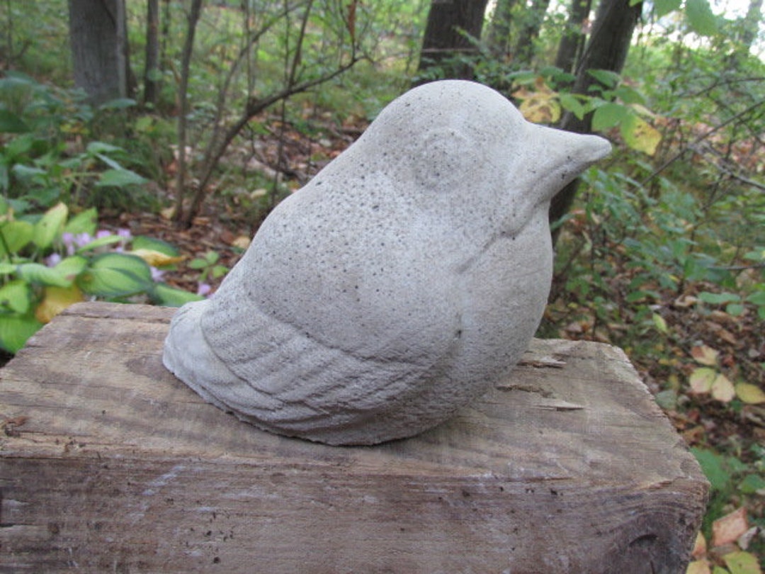 5" Cement Songbird Garden Art Concrete Bird Statue - Etsy