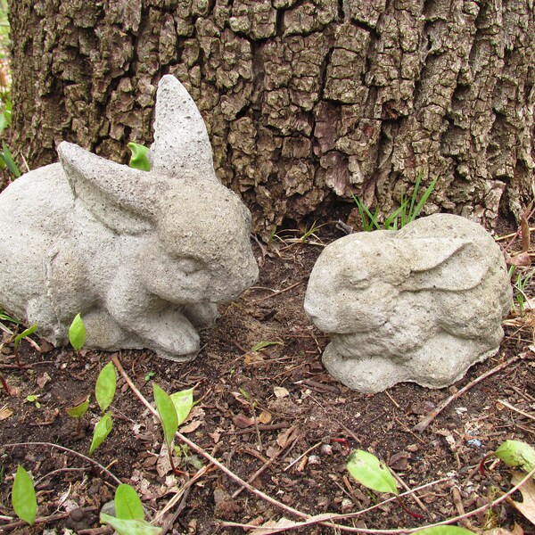 Concrete Rabbit Garden Statue - Etsy