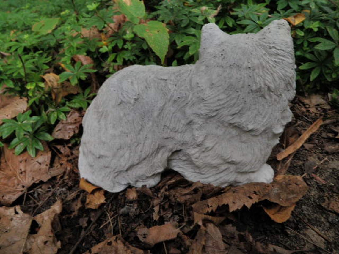 8 Long Cement Lying Cat Kitten Garden Art Concrete - Etsy