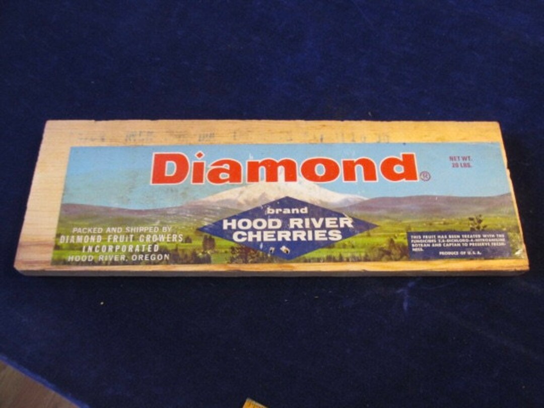 Vintage Wood Fruit Crate Section End W/label Advertising Diamond Hood ...