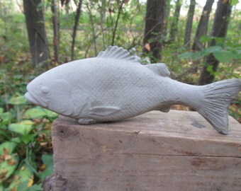 9 Cement Fish Garden Art Concrete Statue Bass - Etsy