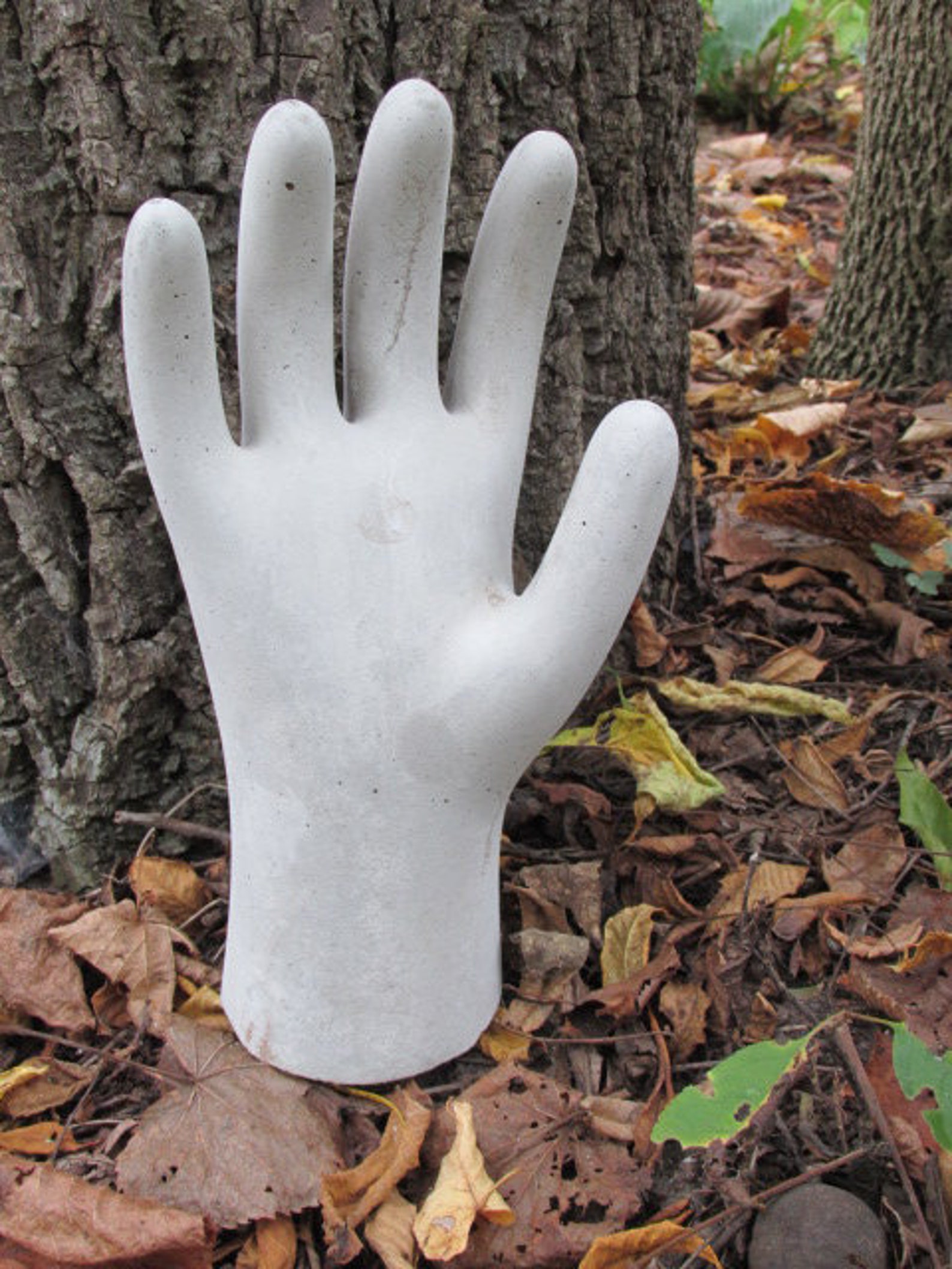 10" Tall Cement Halloween Hand Garden Yard Art Statue Concrete Spooky ...