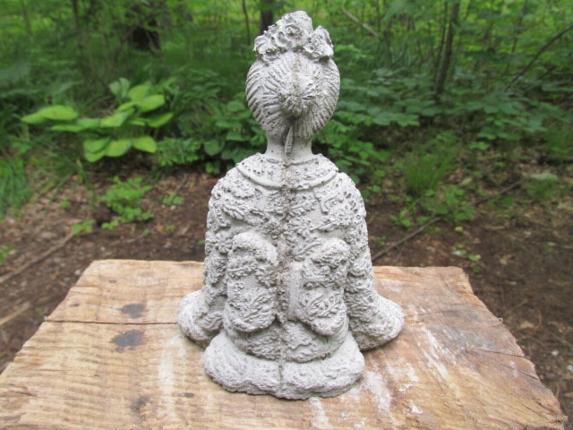 6" Tall Cement Geisha Girl Garden Art Concrete Asian Statue - Etsy