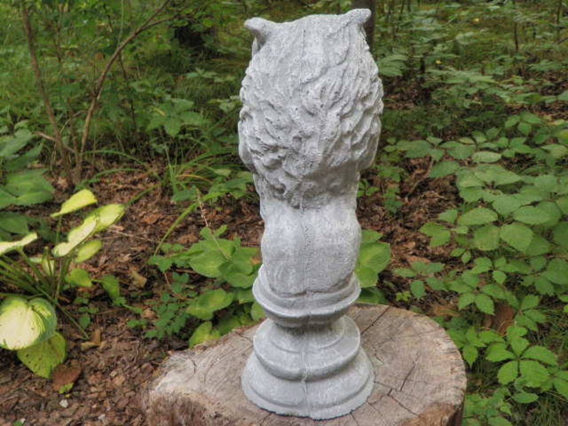 Antiqued 13" Cement Devil Head Satan Lucifer Satyr Garden Art Statue ...
