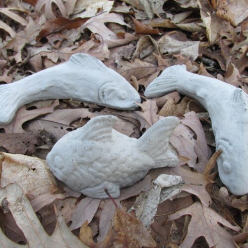 4 6 1/2 Long Cement Fish Lot of 3 Garden Art - Etsy