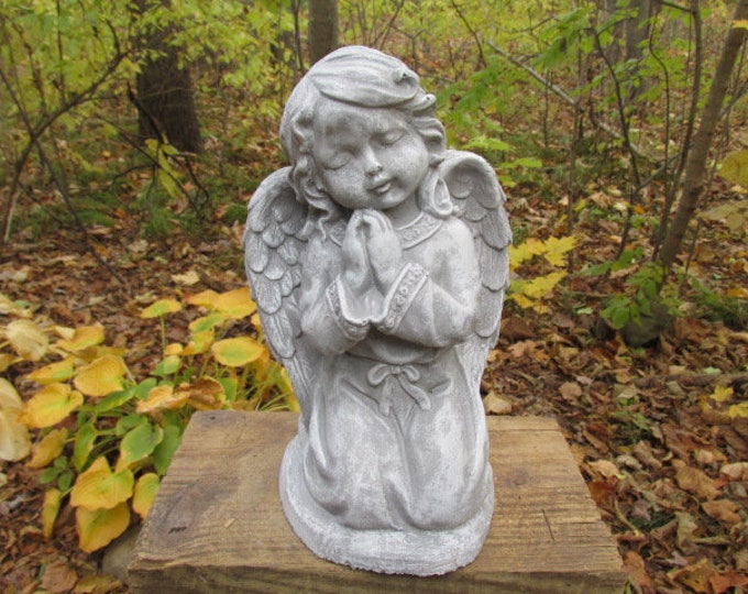 Angel Statue, Praying Angel, Cherub Cast in Stone, Angels, Small ...