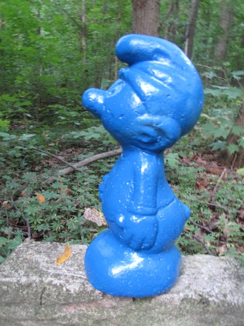 10 1/2 Tall Cement Smurf Garden Art Concrete Statue | Etsy