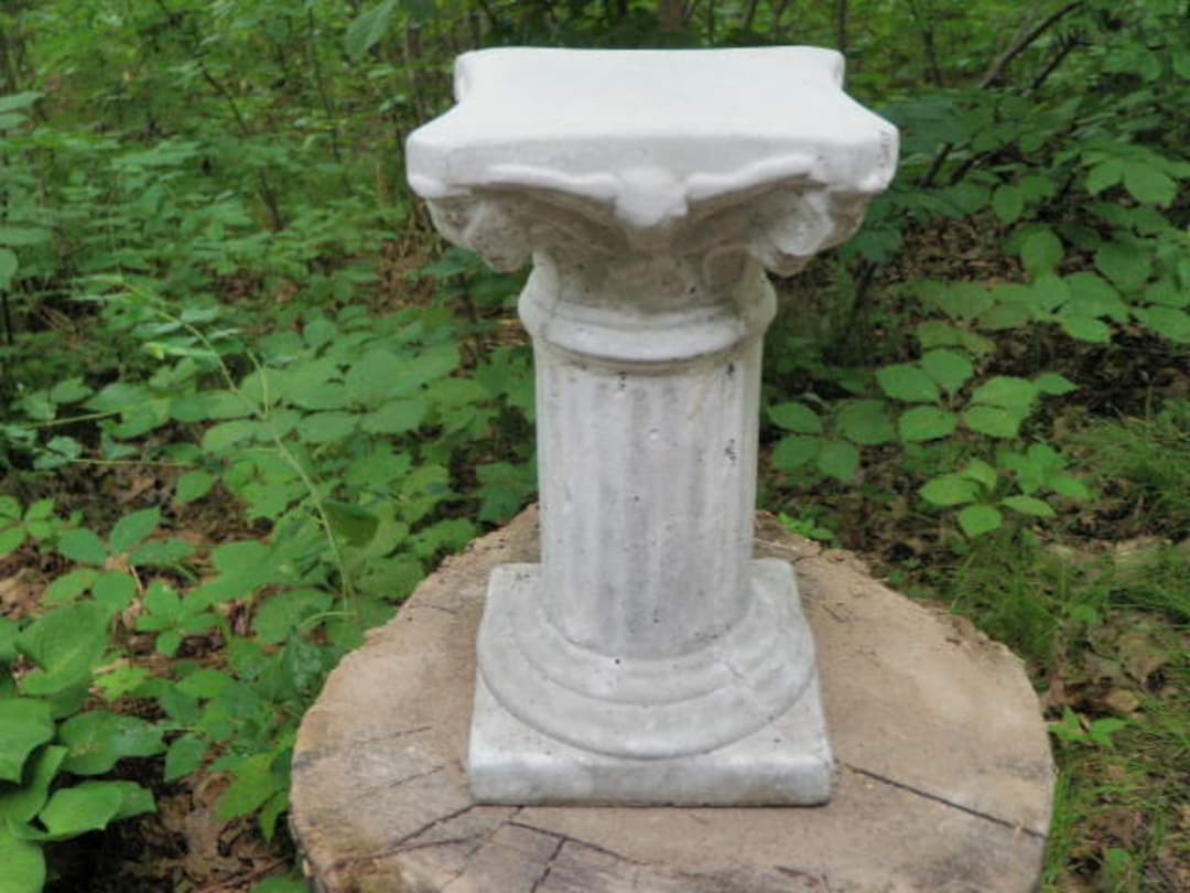 8 1/2" Tall Cement Pedestal Stand Garden Statue Concrete - Etsy