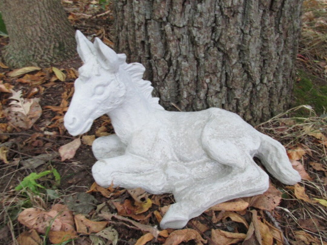 Awesome 16 Long Cement Lying Horse Colt Garden Art Concrete Statue - Etsy