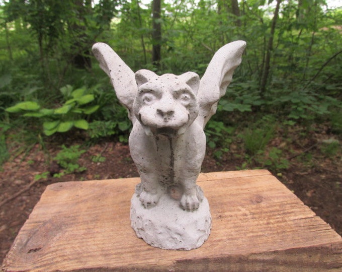 6" Tall Cement Gargoyle Garden Art Concrete Statue Yard Art - Etsy