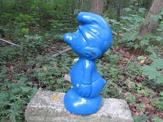 10 1/2 Tall Cement Smurf Garden Art Concrete Statue | Etsy