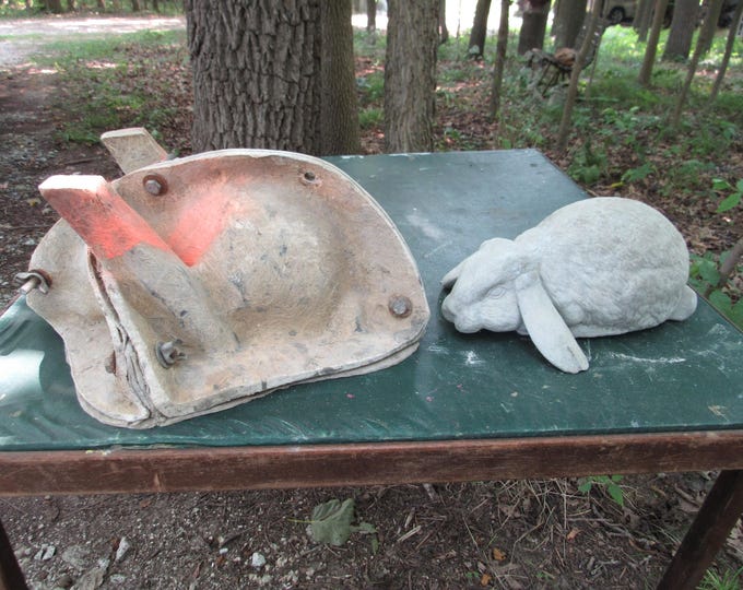 10" Concrete Large Lying Lop Rabbit Latex MOLD W/fiberglass Backing ...