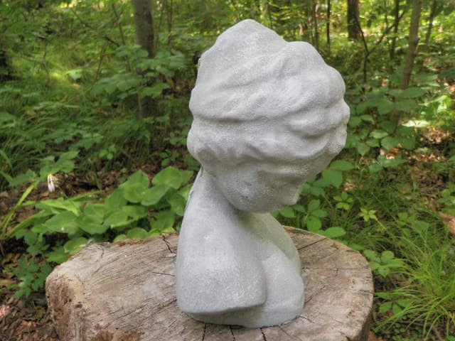9 Antiqued Gray & White Cement Female Bust Sculpture | Etsy